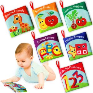 cloth books for babies (set of 6) - premium quality soft books for babies. touch and feel crinkle paper. cloth books for early children's development.