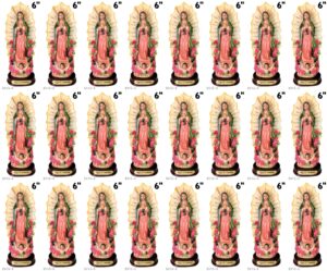 virgen de guadalupe 6" inch statue 24 pcs religious figure