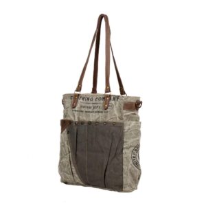 myra bag broil upcycled canvas shoulder bag s-1226