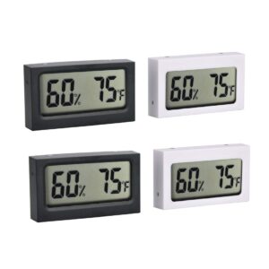 monitor digital indoor hygrometer with lcd display temperature gauge humidity meter for home or greenhouse (black+white, 4 pack)