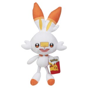 pokémon 8" scorbunny plush - sword and shield starter figure - authentic soft stuffed animal toy - valentine's day & easter basket stuffer gift for kids, boys, girls - 2+