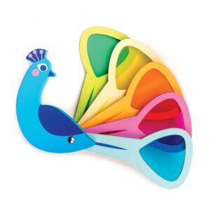 tender leaf toys - peacock colors - wooden colors learning toys for toddlers, kids, pre-school children activity game - gifts, animal toy - early learning, play set with acrylic window - age 18m+