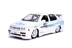 jada toys fast & furious 1:24 jesse's volkswagen jetta die-cast car, toys for kids and adults, white (99591w)