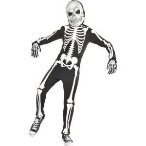 amscan glow in the dark x-ray skeleton costume small (4-6)- 3 pcs., multicolored