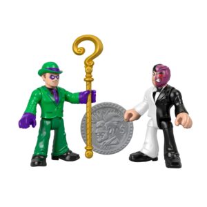 fisher-price imaginext dc super friends the riddler and two face figures, multicolor (gbl90)