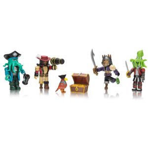 roblox action collection - pirate showdown four figure pack [includes exclusive virtual item]