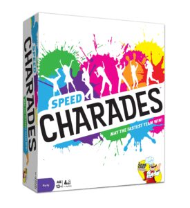 speed charades party game - charades board game - includes 1400 charades - perfect for groups and family game nights