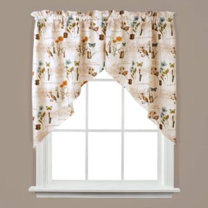 skl home by saturday knight ltd. le jardin tier curtain pair, 57 inches x 36 inches, multicolored