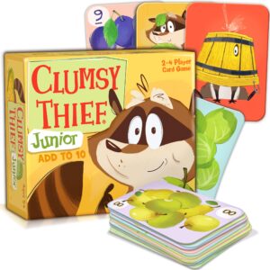 melon rind clumsy thief junior math card game, adding to 10 learning game for kids ages 5-7+, award-winning family game for 2-4 players, educational kids game to develop math skills with confidence