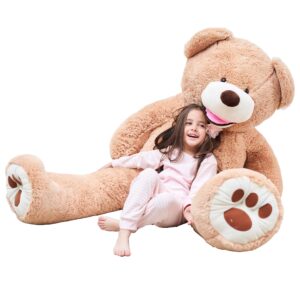 ikasa giant teddy bear plush toy stuffed animals (brown, 63 inches)