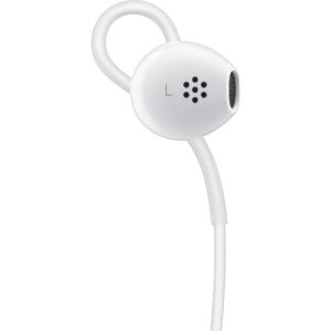 google earbuds wired headset usb-c, comfortable fit, inline controls, compatible with type-c phones - white