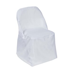 tableclothsfactory 50pcs white linen polyester folding chair cover dinning chair slipcover for wedding party event banquet catering