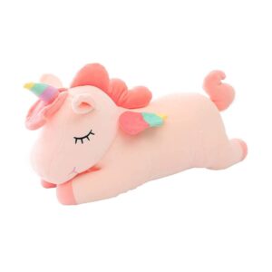 aixini plush unicorn stuffed animal pillows toy, 11.8 inch cute soft pink unicorn plushie dolls with rainbow wings