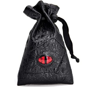 drawstring bag pu leather dice pouch perfect for rpg, d&d, game