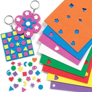 baker ross mini foam shapes stickers value pack, for arts and crafts projects(pack of 1200), assorted, 1200 pack