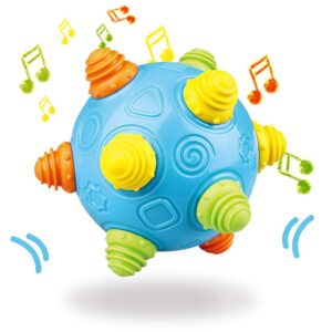 baby music shake dancing ball toy, bpa free bouncing sensory developmental ball for boys and girls