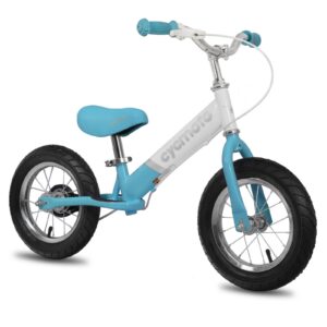 joystar 12 inch balance bike for 2 3 4 5 years old boys girls 12" push toddler balance bike with footboard child glider blue