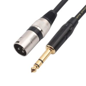 disino 1/4 inch trs to xlr male balanced signal interconnect cable quarter inch to xlr patch cable - 6.6 feet