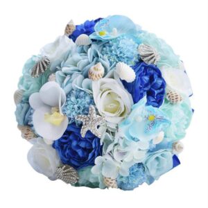 wedding bridal bouquet home beach seashell wedding bouquet silk roses wedding flowers holding tossing flower bride rose flowers hydrangea garden bouquets blue beach bouquet starfish bridal bouquet