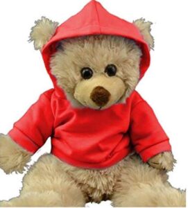 red hoodie tee teddy bear clothes fits most 14"-18" build-a-bear and make your own stuffed animals