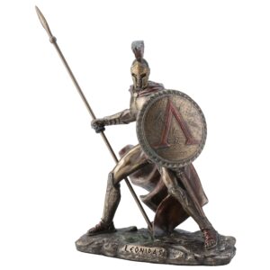 veronese design 4 inch miniature greek spartan warrior leonidas cold cast resin bronze finish figurine educational collectible