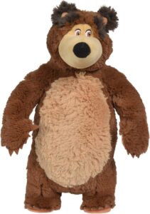 masha and the bear masha plush bear, toys for kids, ages 3+, brown