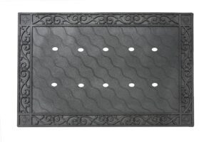 toland home garden 850100 recycled rubber holder, 24" x 36" doormat tray, black