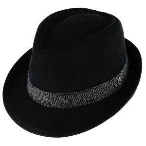 ascentix men’s fedora, 2” brim, timeless classic, size 24 ¼” - 25”, xxl, black