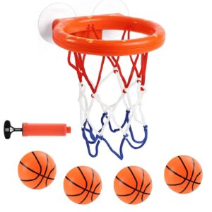 cyfie bath toys toddler, bathtub basketball hoop toy for kids ages 4-8, suction cup basketball hoop set with 4 balls, shower bath toys basketball for toddlers boys girls