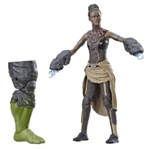 marvel legends series black panther shuri 6" collectible action figure toy for ages 6 & up with accessories & build-a-figurepiece