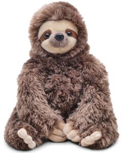 bearington speedy plush three toed sloth stuffed animal, 12 inches