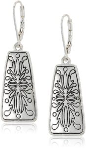 napier silver square drop earrings, 0