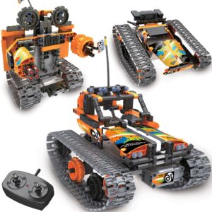 remote control building toy for boys age 8 to 12 years old 3 in 1 set build your own rc cars and robot perfect stem and engineering project for kids best birthday gift for 8 to 14 + year old boy