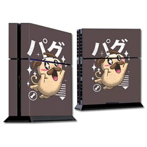 mightyskins skin compatible with sony ps4 console - pug kawaii | protective, durable, and unique vinyl decal wrap cover | easy to apply, remove, and change styles | made in the usa