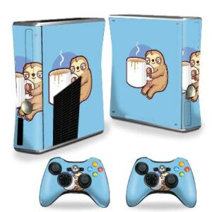 mightyskins skin compatible with xbox 360 s console - good morning sloth | protective, durable, and unique vinyl decal wrap cover | easy to apply, remove, and change styles | made in the usa