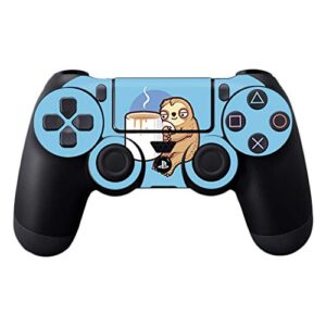 mightyskins skin compatible with sony ps4 controller - good morning sloth | protective, durable, and unique vinyl decal wrap cover | easy to apply, remove, and change styles | made in the usa