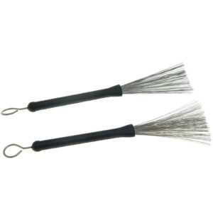 kaish 1 pair retractable metal steel wire strands drum brushes