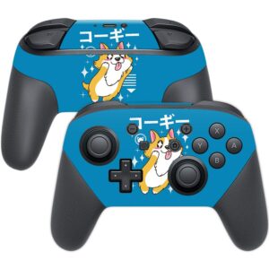 mightyskins skin compatible with nintendo switch pro controller - corgi kawaii | protective, durable, and unique vinyl decal wrap cover | easy to apply, remove, and change styles | made in the usa