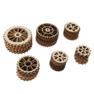 fityle pack of 70 unfinished blank gear wheel wooden pieces gift tags diy art craft project