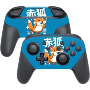 mightyskins skin compatible with nintendo switch pro controller - fox kawaii | protective, durable, and unique vinyl decal wrap cover | easy to apply, remove, and change styles | made in the usa