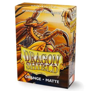 dragon shield matte mini japanese orange 60 ct card sleeves individual pack