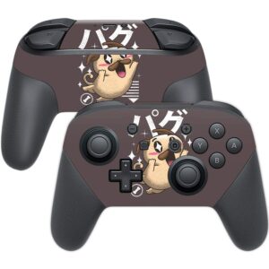 mightyskins skin compatible with nintendo switch pro controller - pug kawaii | protective, durable, and unique vinyl decal wrap cover | easy to apply, remove, and change styles | made in the usa