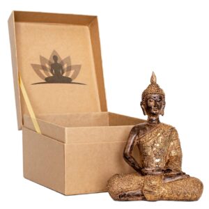 arisen meditation buddha statue 8" in premium gift box