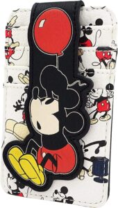 loungefly disney mickey mouse balloon all over print card holder wallet