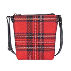 signare tapestry small crossbody bag sling bag for women with royal stewart tartan plaid design (sling-rstt)