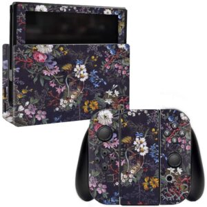 mightyskins skin compatible with nintendo switch - midnight blossom | protective, durable, and unique vinyl decal wrap cover | easy to apply, remove, and change styles | made in the usa