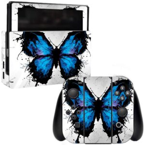 mightyskins skin compatible with nintendo switch - butterfly splash | protective, durable, and unique vinyl decal wrap cover | easy to apply, remove, and change styles | made in the usa