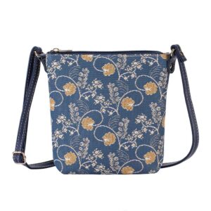 signare tapestry small crossbody bag sling bag for women with jane austen design (sling-aust)