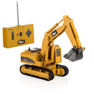 top race 4 channel mini remote control excavator 1:64 scale, mini construction toys series (tr-011)…