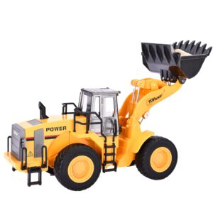 top race diecast heavy metal construction toys front loader excavator toy for kids - 1:40 scale model with realistic design - durable metal build for sand, park, or indoor play